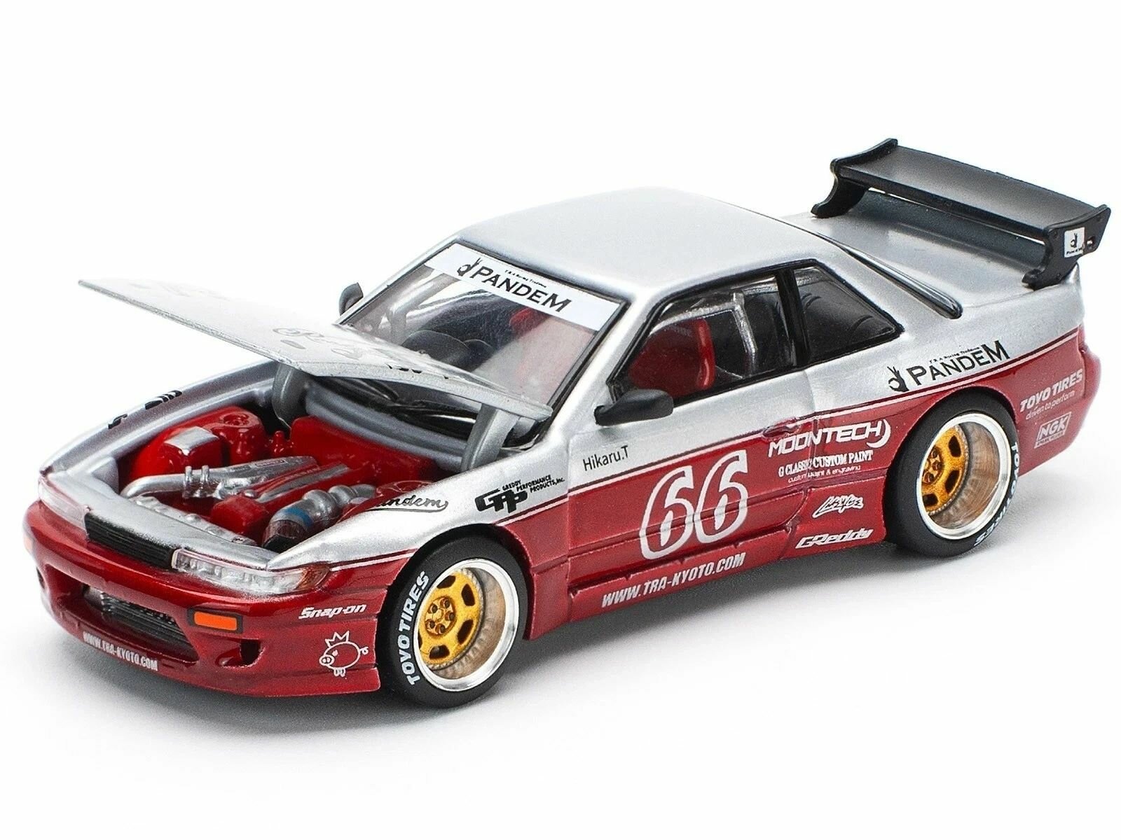 (No Packaging.) Машинка Pop Race Pandem Nissan Silvia S13 Moontech 1:64 PR640258 Diecast Car Model