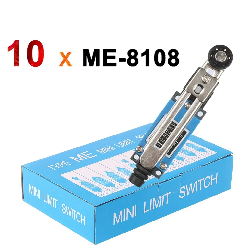 10 кусочков Концевой выключатель ME-8108 Поворотные регулируемые роликовые мини-концевые выключатели TZ-8108 AC250V 5A 1NO 1NC