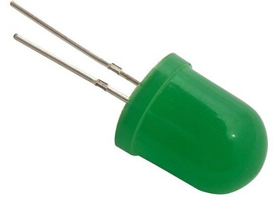 Светодиод LED 10MM G 30M зелёный