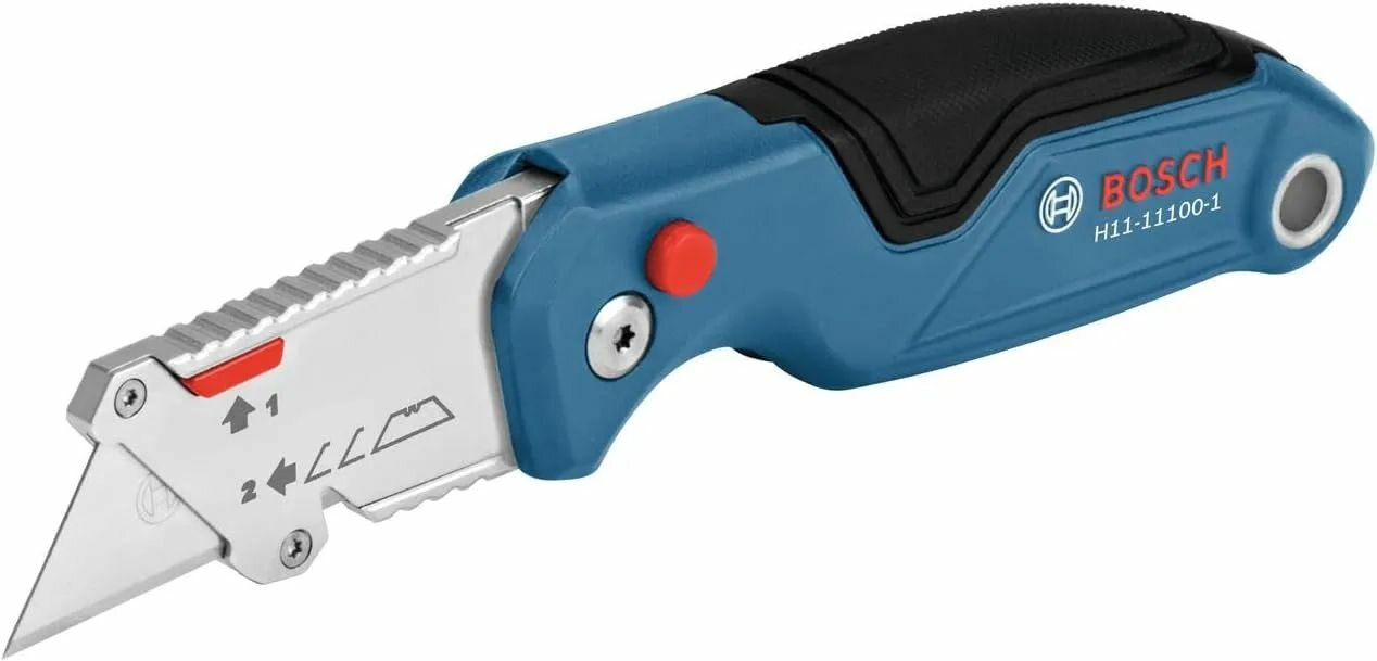Bosch Профессия многофункциональный Нож строительный, канцелярский нож для ремонта и строительства, складной, со сменными лезвиями, 1600A016BL