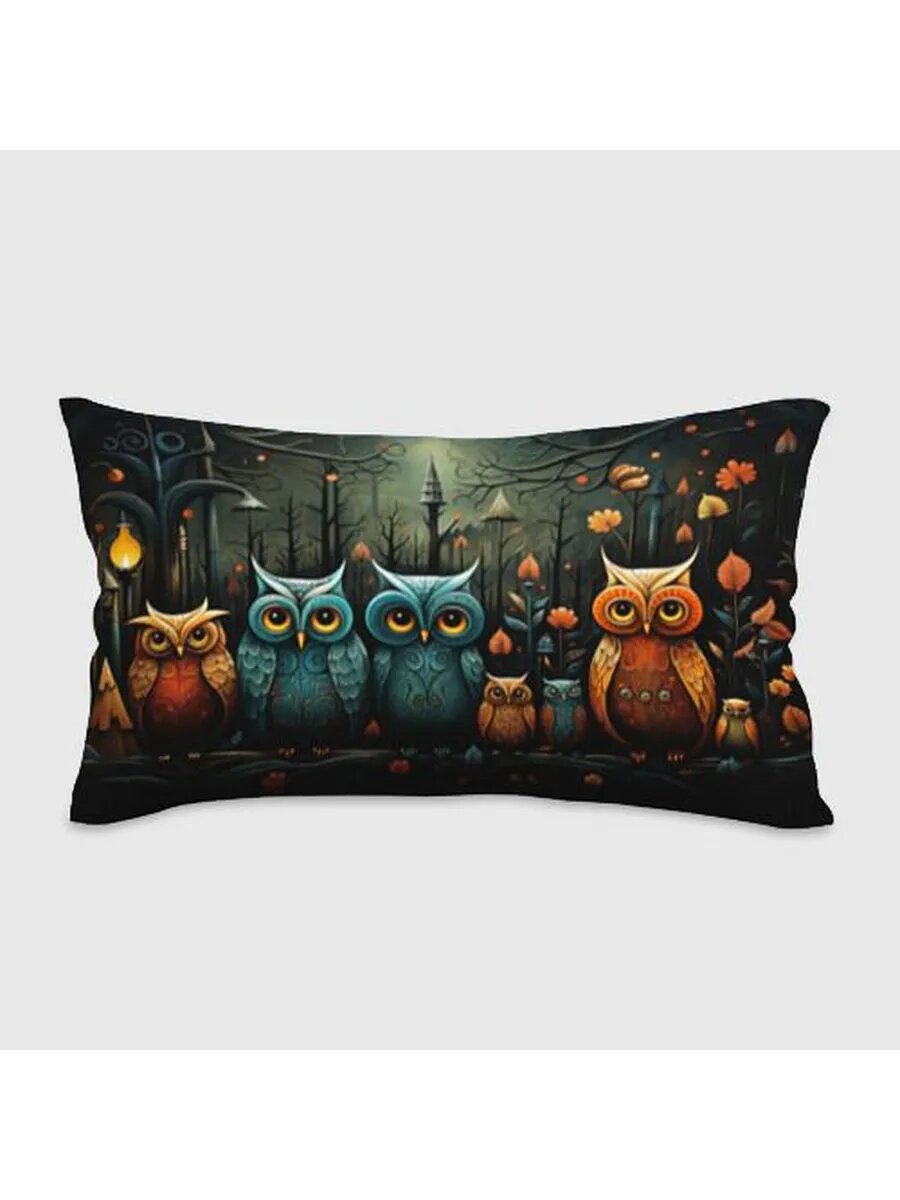 Совы в стиле Folk Art Подушка