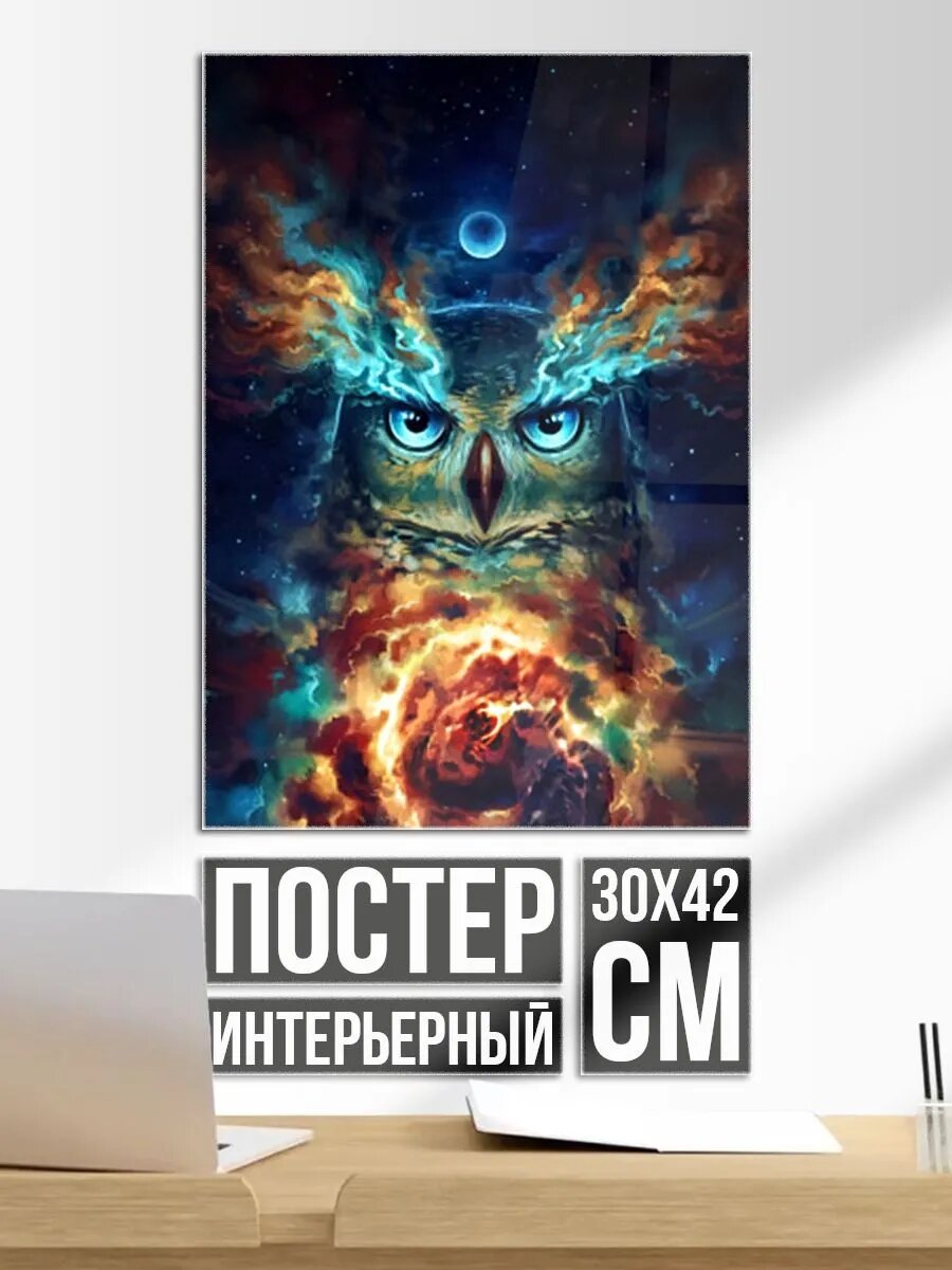 Постер на стену Сова Космос
