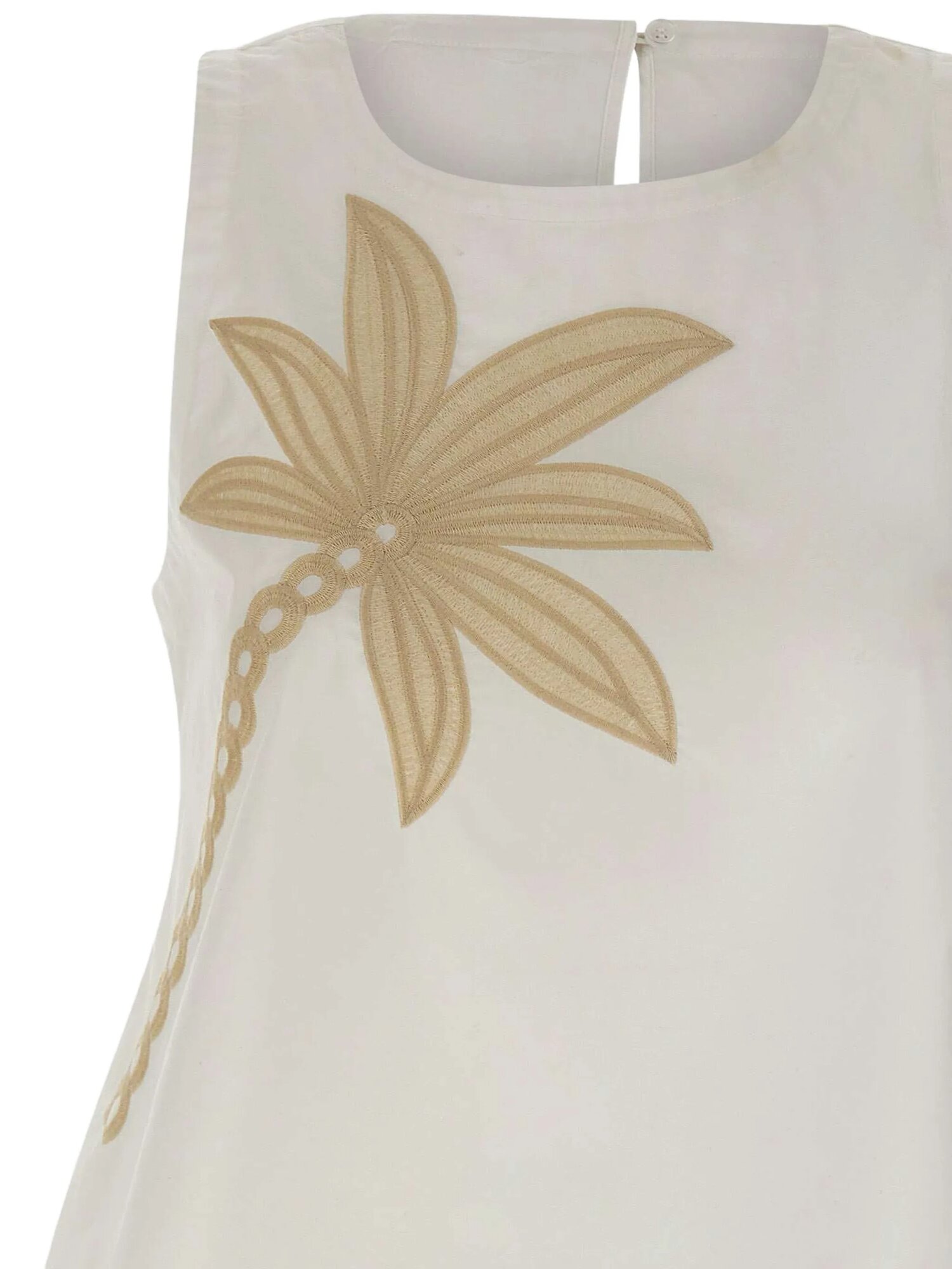 Топ KAOS Palm-embroidered drawstring top, размер 48, white — фото 1