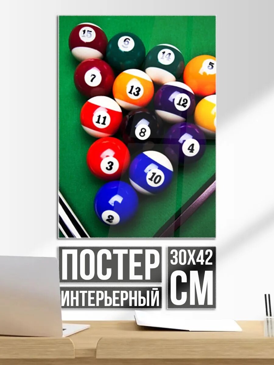 Постер на стену Бильярд