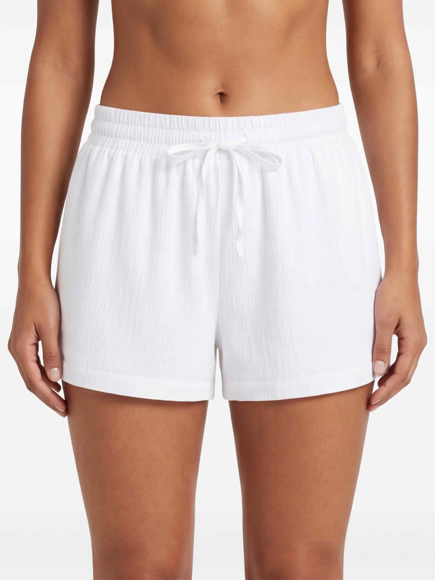 Шорты Seafolly Crinkle-texture drawstring shorts, размер 40, белый — фото 1