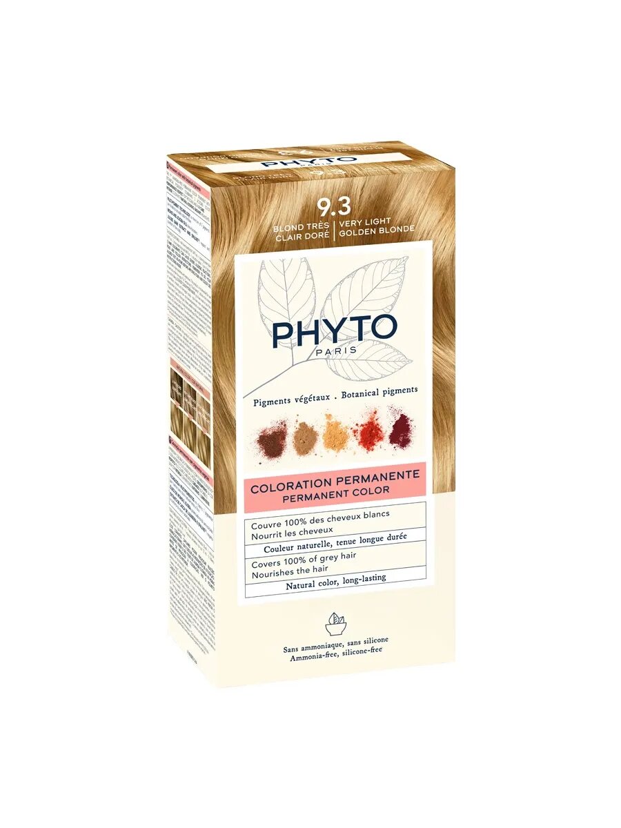 Phyto крем-краска для волос в наборе тон 9,3/очень светлый золотистый блонд/