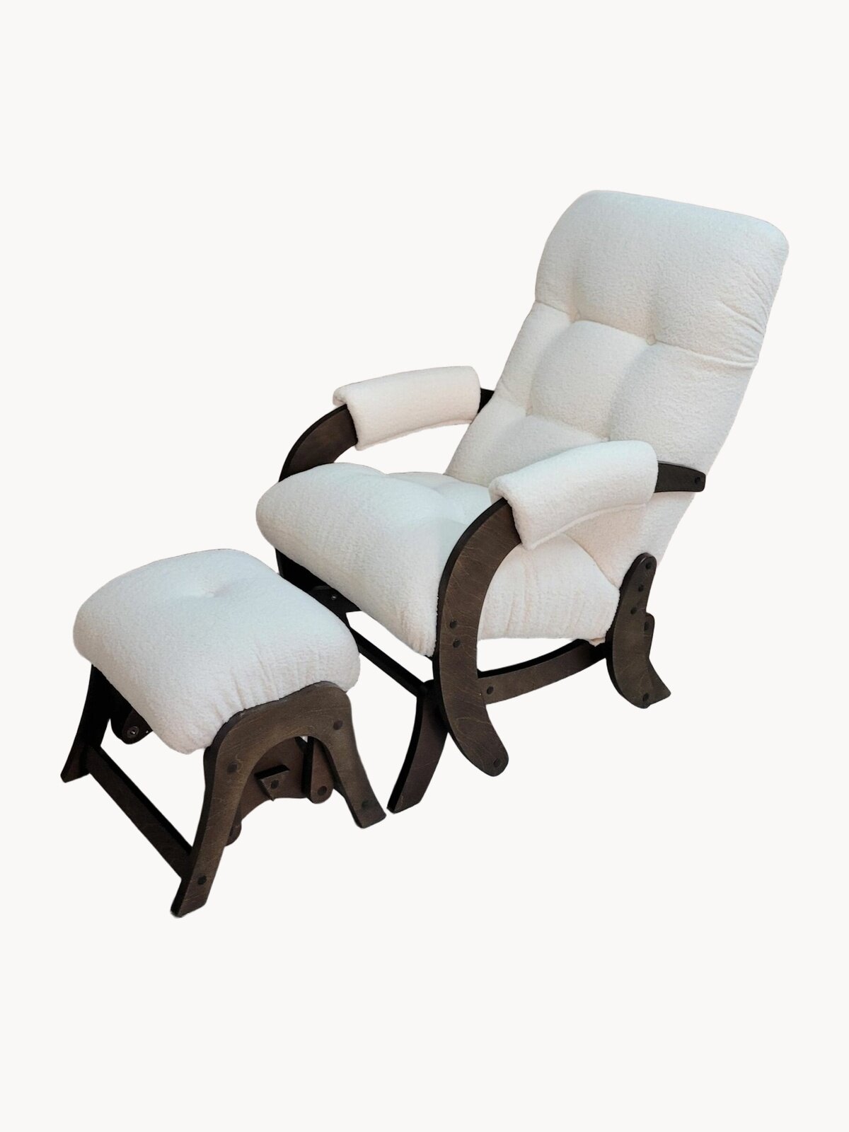 Кресло-качалка Wood Space "Премиум" с пуфом-качалкой, анатомическое, для отдыха и кормления, усиленный каркас