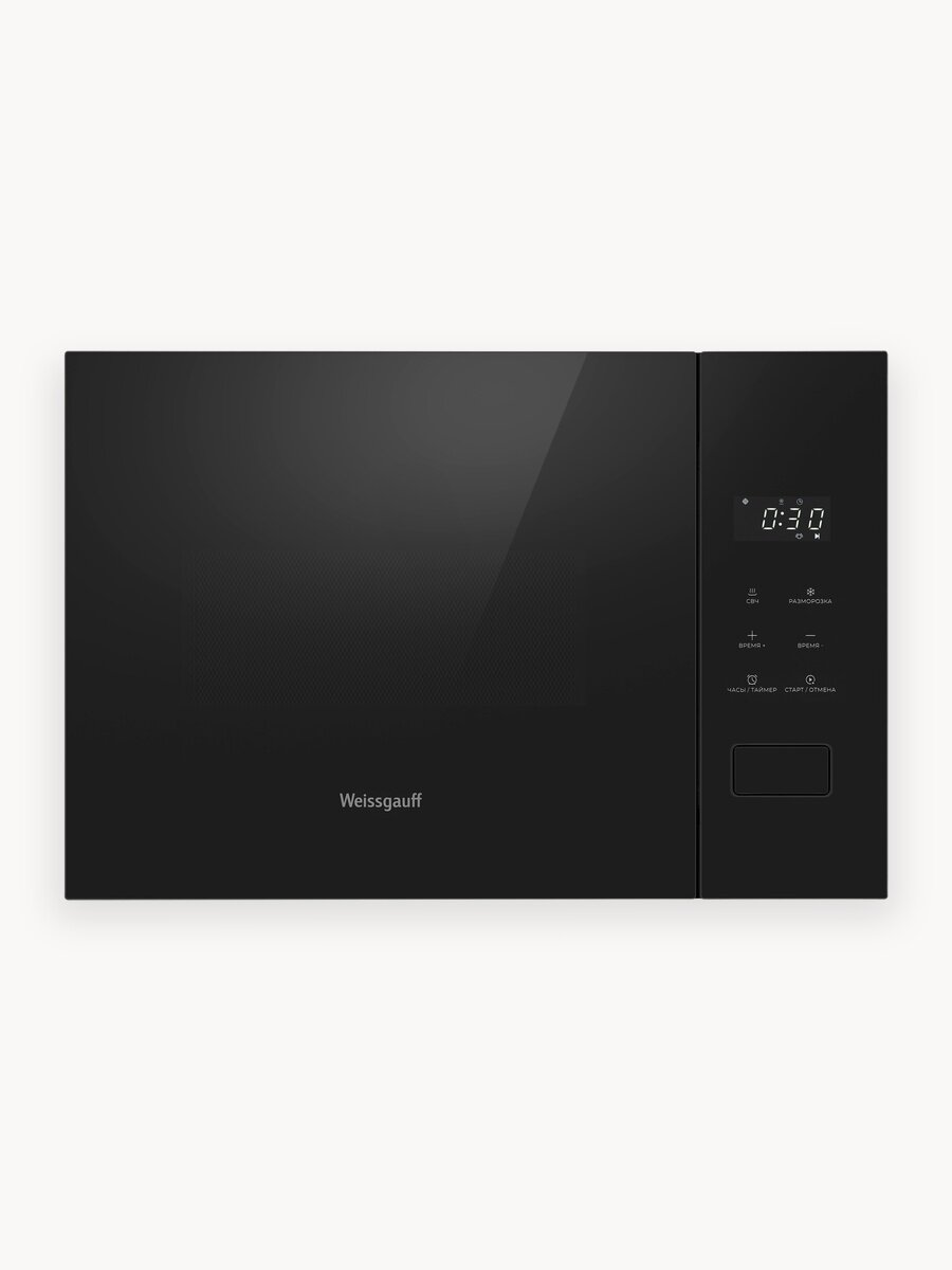 Встраиваемая микроволновая печь Weissgauff HMT-456 D, Объём 20 литров, Мощность СВЧ 600 Вт, Сенсорное управление, Таймер