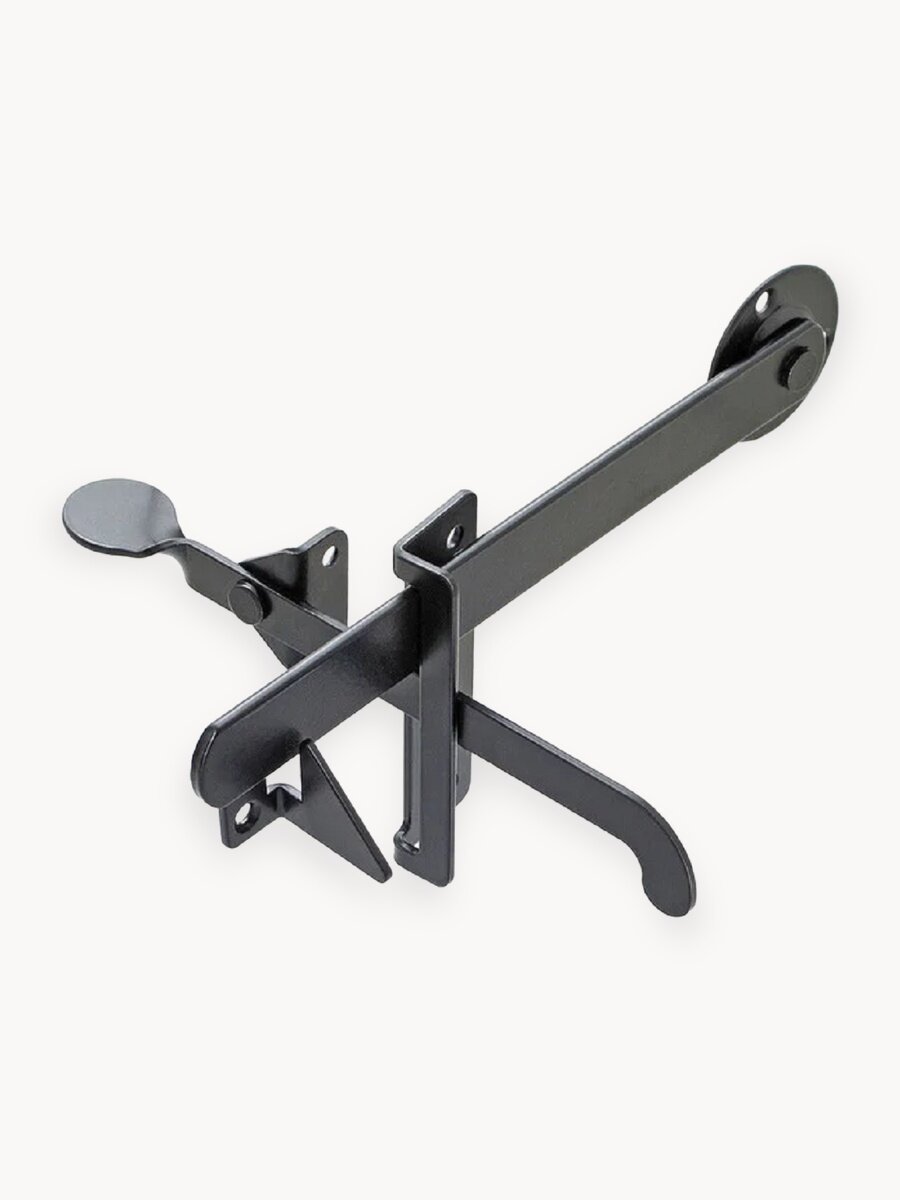 Защелка калитки NOEZ ЗК-230-S, сталь, черное матовое покрытие, длина 23см