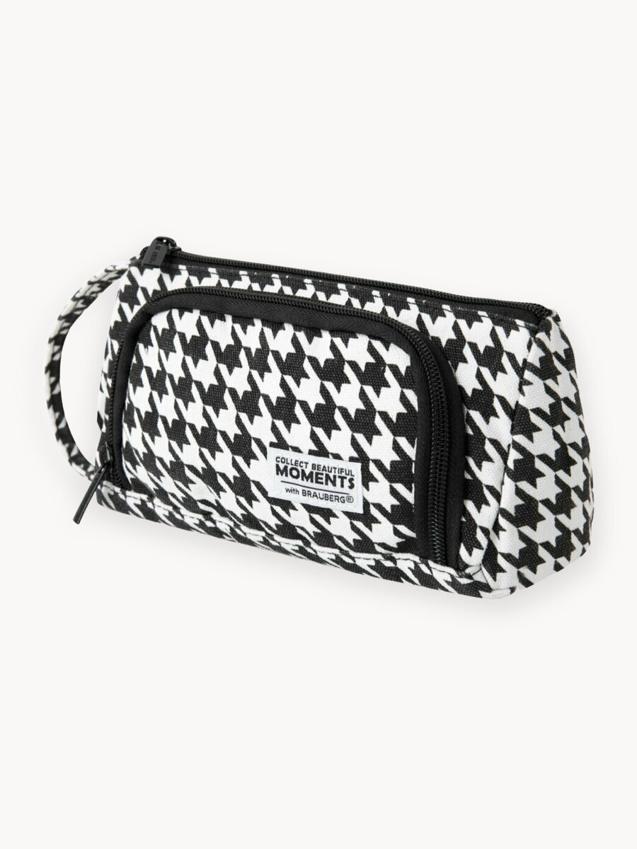 Пенал школьный для ручек, карандашей Brauberg с ручкой, 1 откидная планка, полиэстер, 22х10х8см, 271560