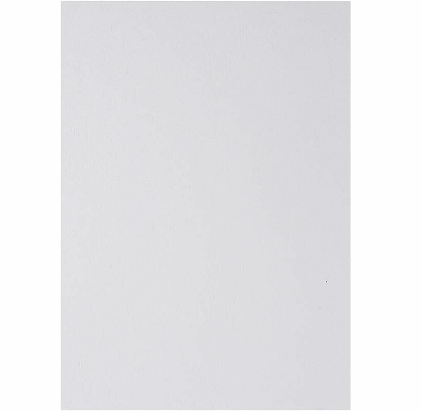 Обложки для переплета GBC картон "Кожа" А4, 100 штук, 250 гр/м, белые