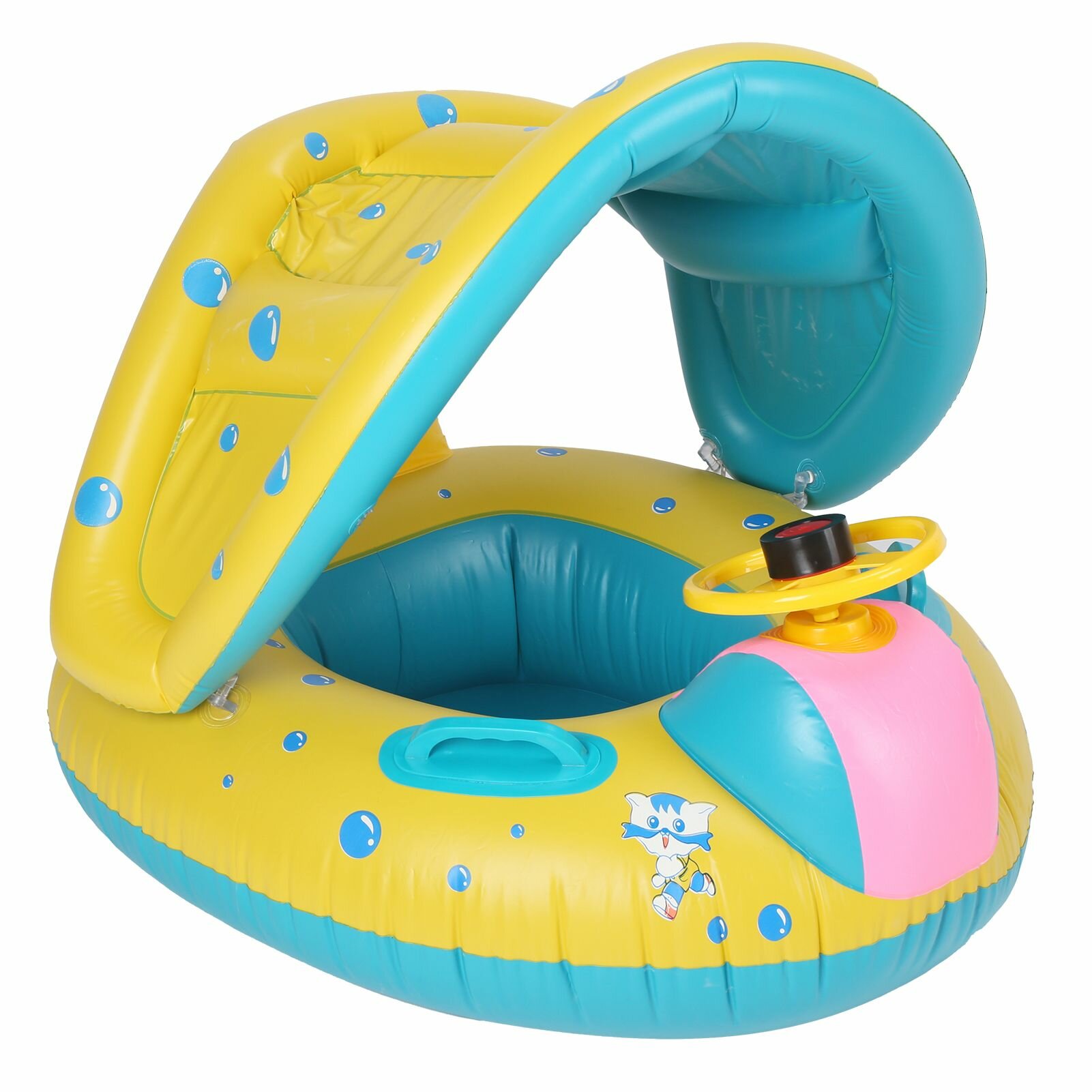 Детские поплавковые кольца из ПВХ, надувные кольца для плавания для малышей с солнцезащитным козырьком