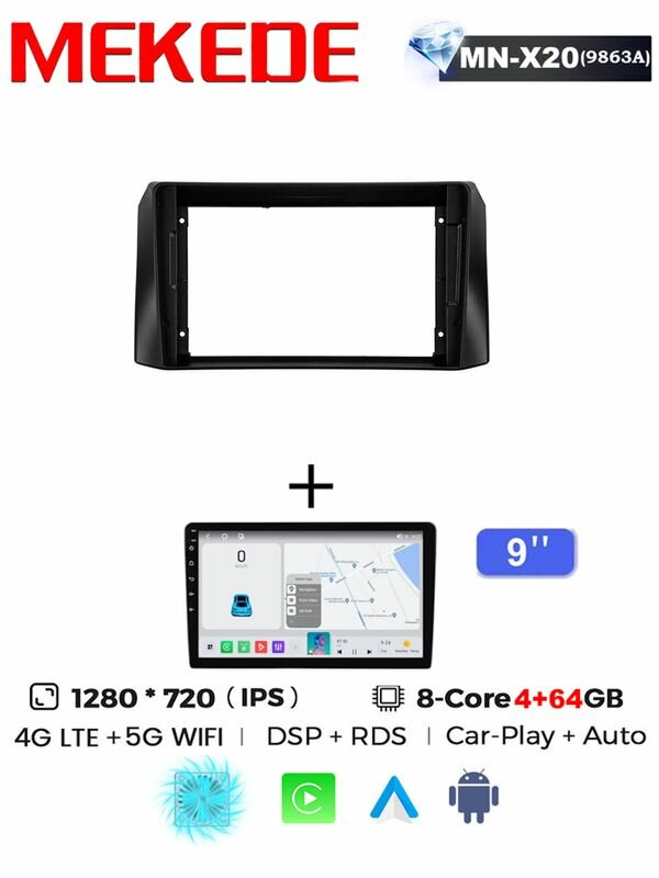 Магнитола 9" Mekede MN X20 Pro 4/64 Gb UAZ Patriot 3 2016-2021 F1 carplay