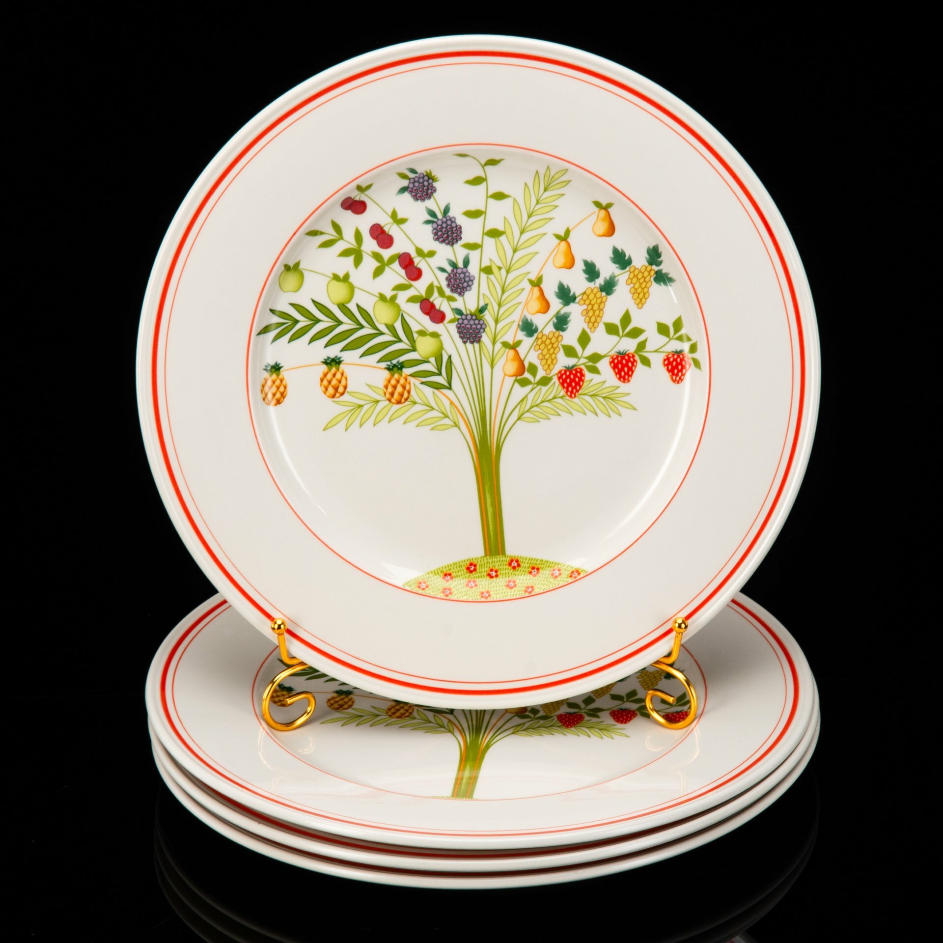 Набор больших сервировочных тарелок на 4 персоны, коллекция Bon Appetit, фарфор, vitro