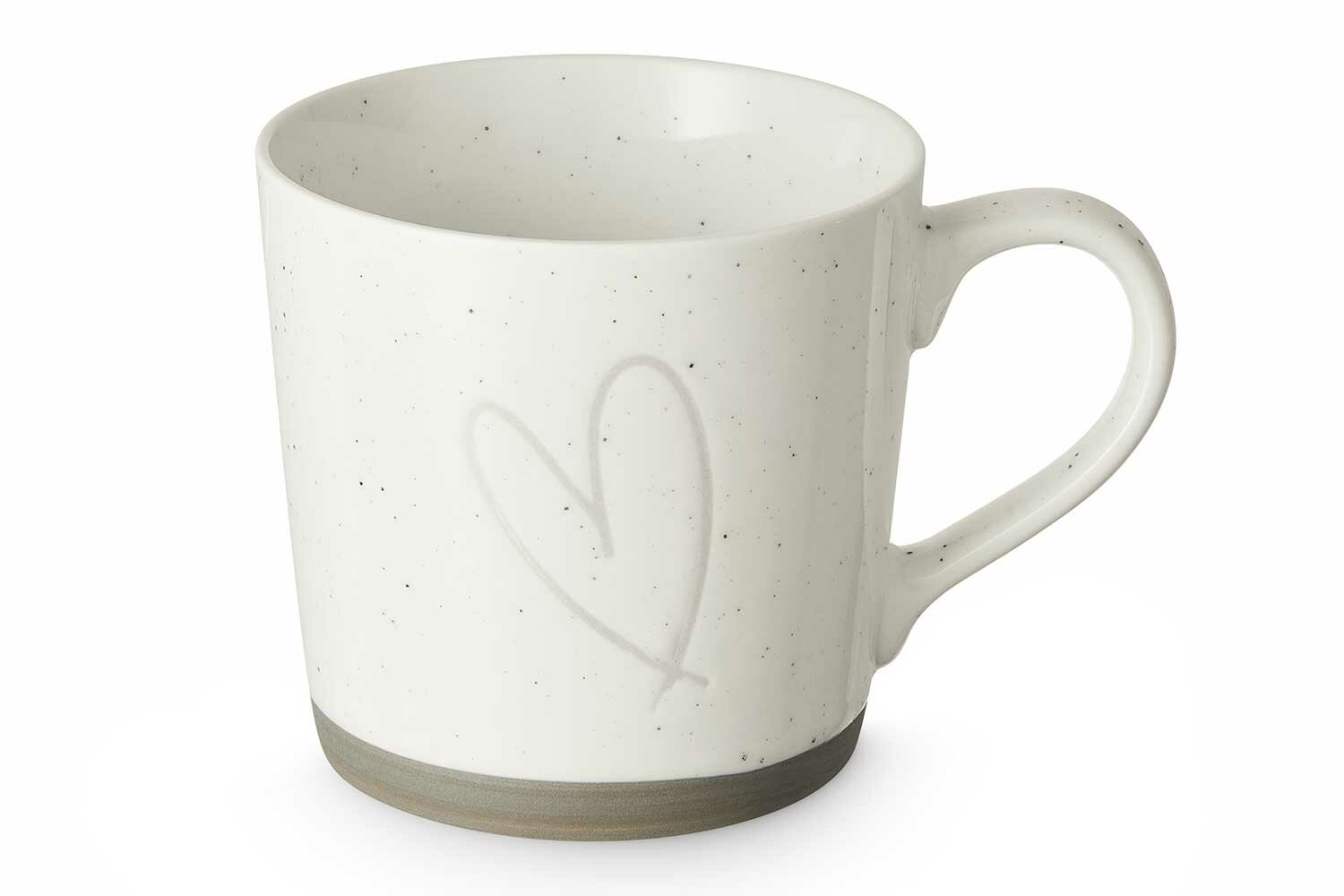 EVIO Hearts кружка костяной фарфор 400 мл для чая и кофе с ярким рисунком сердец