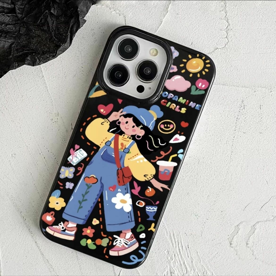 Чехол Graffiti Treasure Girl MHSSZ448, для Apple 7 PLUS, желейно-черный