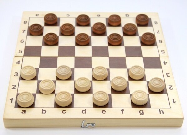 Настольная игра Шашки деревянные, поле 29см х 29см