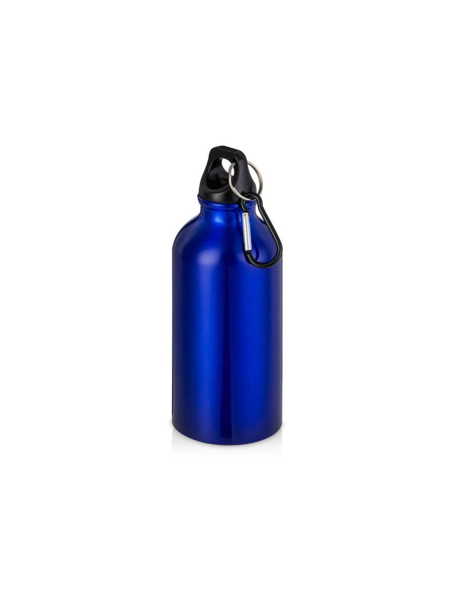 Бутылка для воды с карабином, алюминий, 400 мл, синий