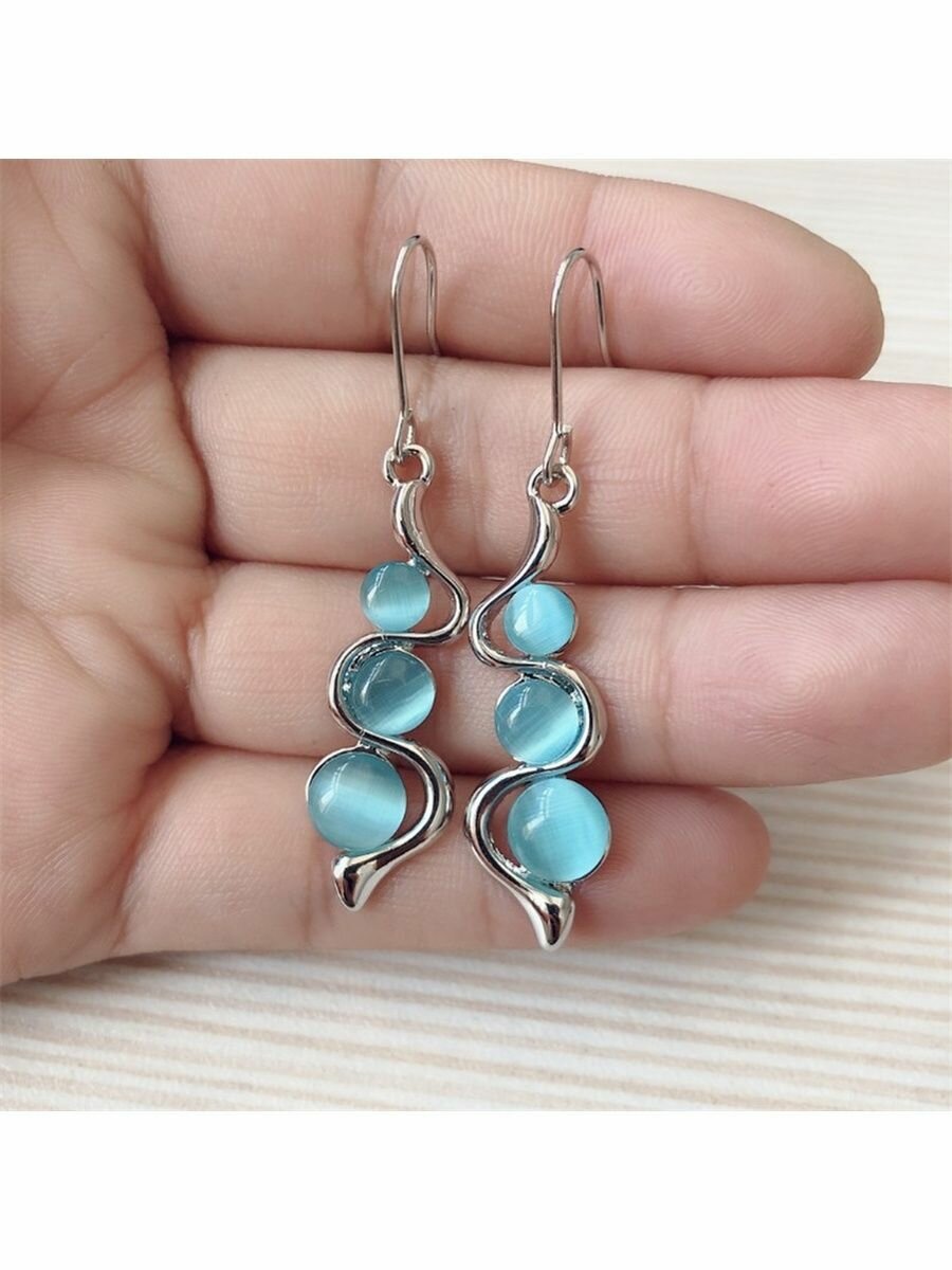 Серьги пусеты, кристалл, эмаль