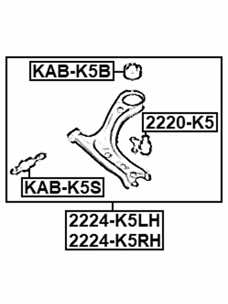 Сайлентблок задний переднего рычага HYUNDAI, KIA KAB-K5B FEBEST.