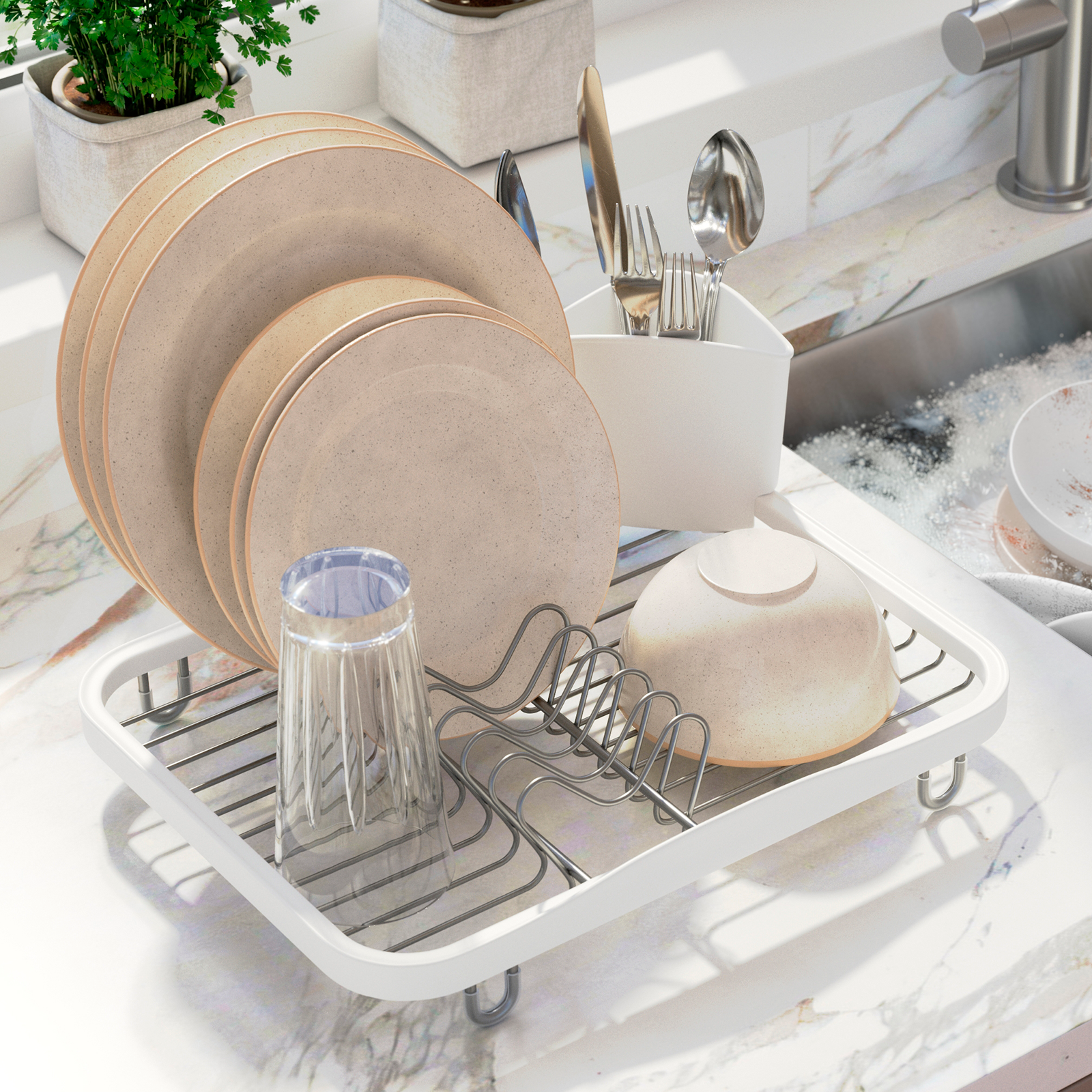 Сушилка для посуды в раковину Umbra Sinkin, белая