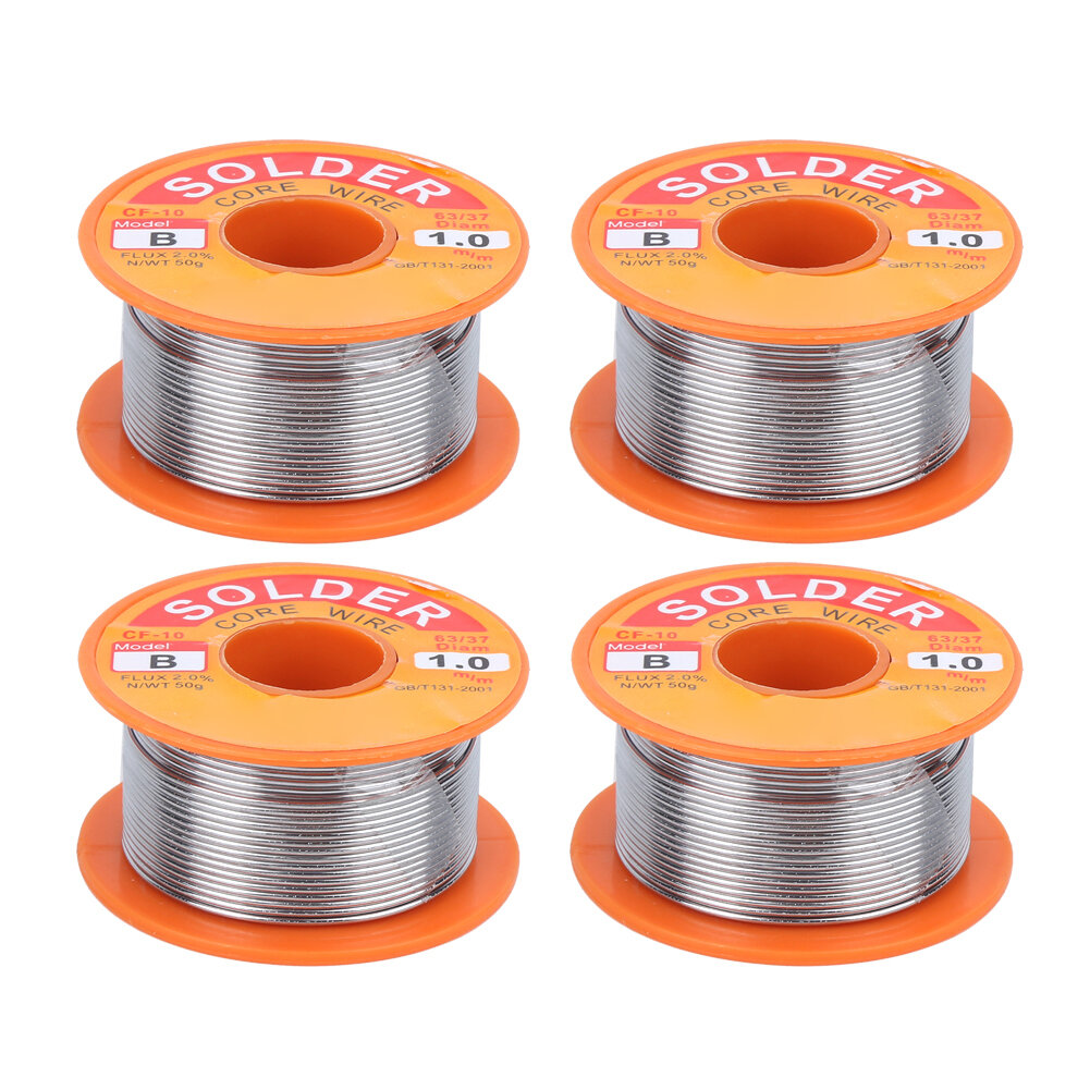 4 шт. припойная проволока с флюсом для пайки и сварки, высокочистый, не требует очистки, катушка 50 г, 1 мм