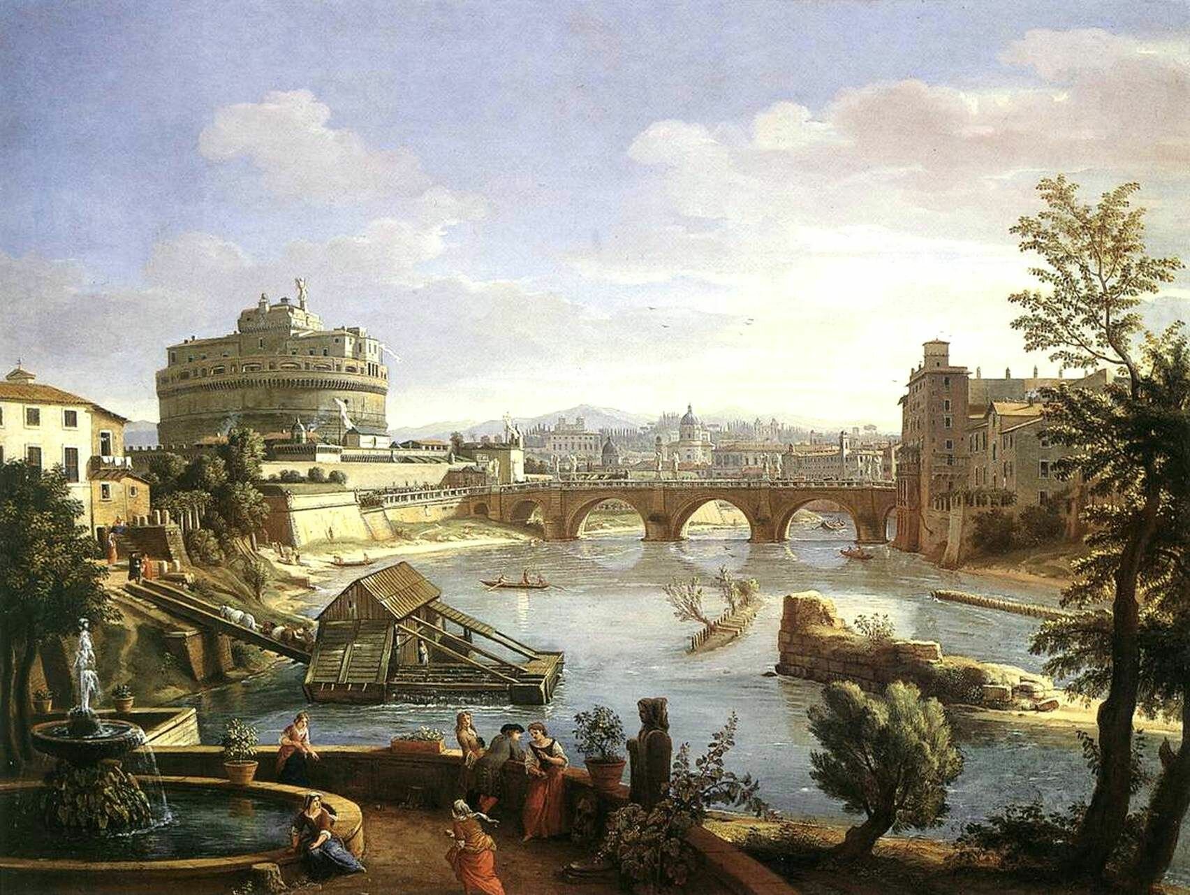 Картина Виттель Гаспара ван Замок Святого Ангела с юга 60х45 см