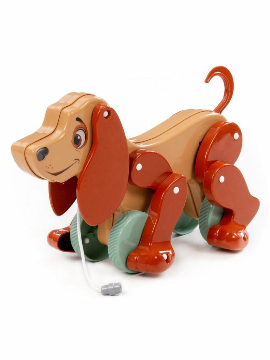 Игрушка каталка Собака Боби, на веревочке