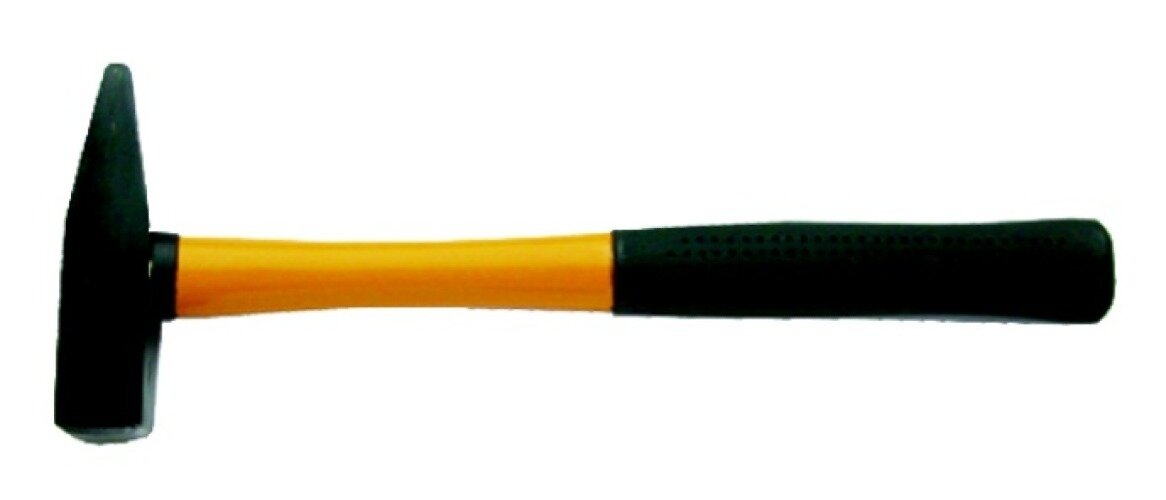 Молоток 888 слесарный, с обрезиненной фиберглассовой ручкой, металлический боек, черный, 400г / инструменты для ремонта и строительства