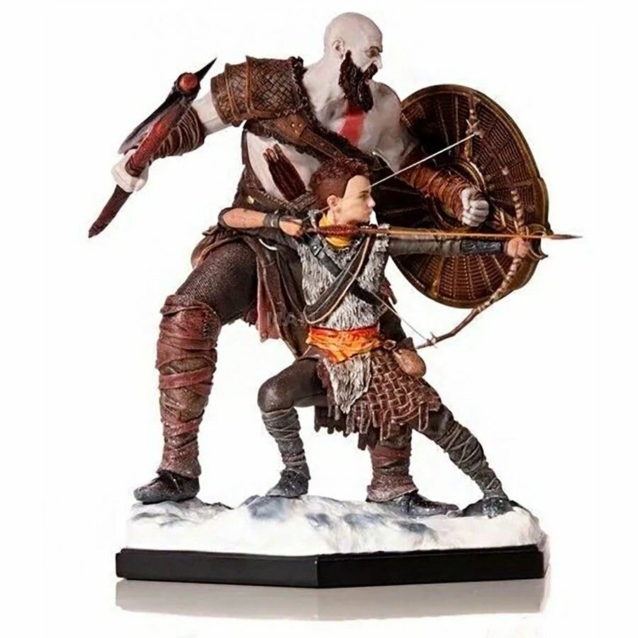 Коллекционная фигурка-статуэтка Кратос Kratos и Атрей Atreus Бог войны / God of War 20 см