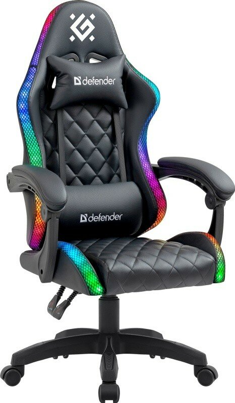 Кресло игровое Defender Energy RGB (64559) черный