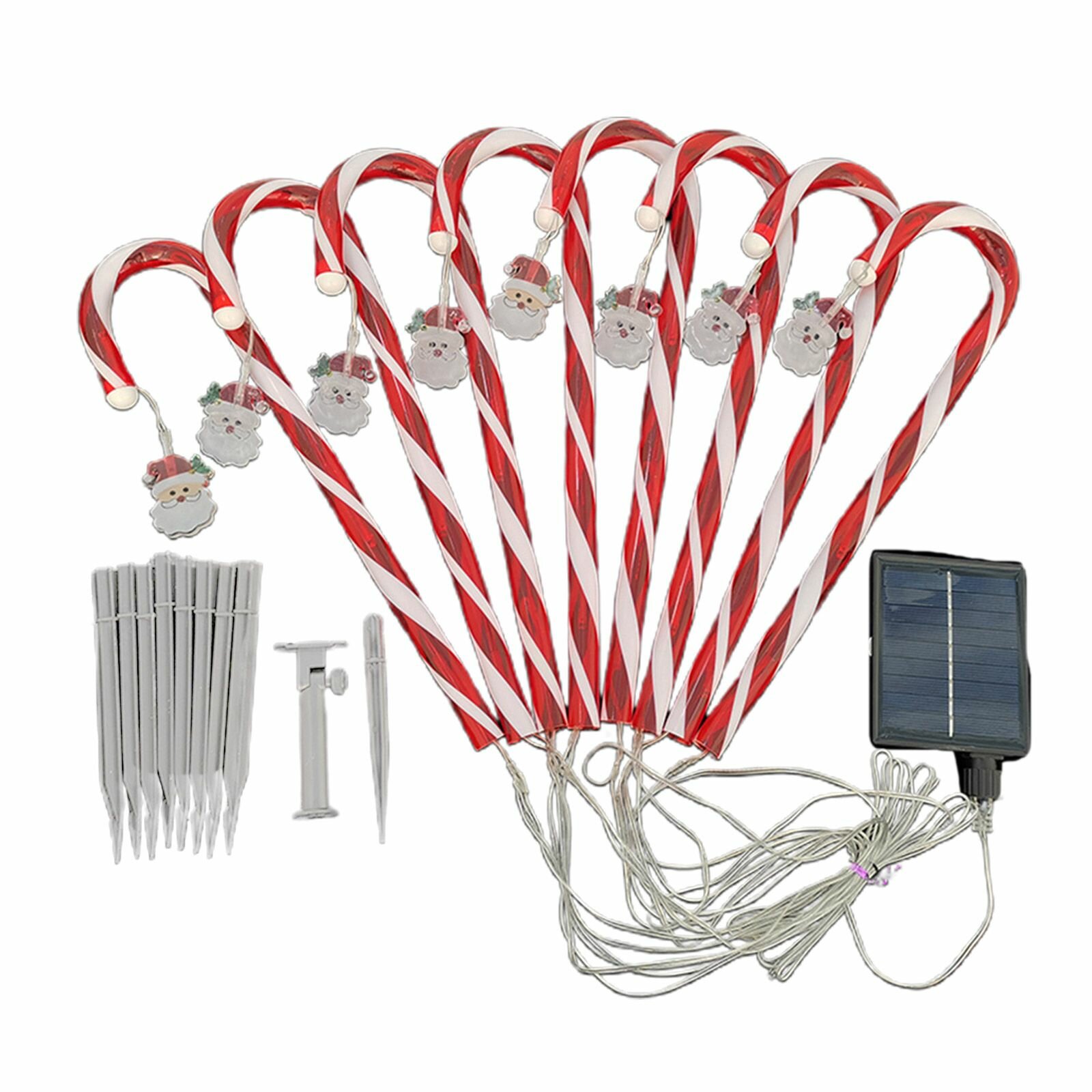 8шт рождественские солнечные фонари-конфеты с лампой для указателей пути