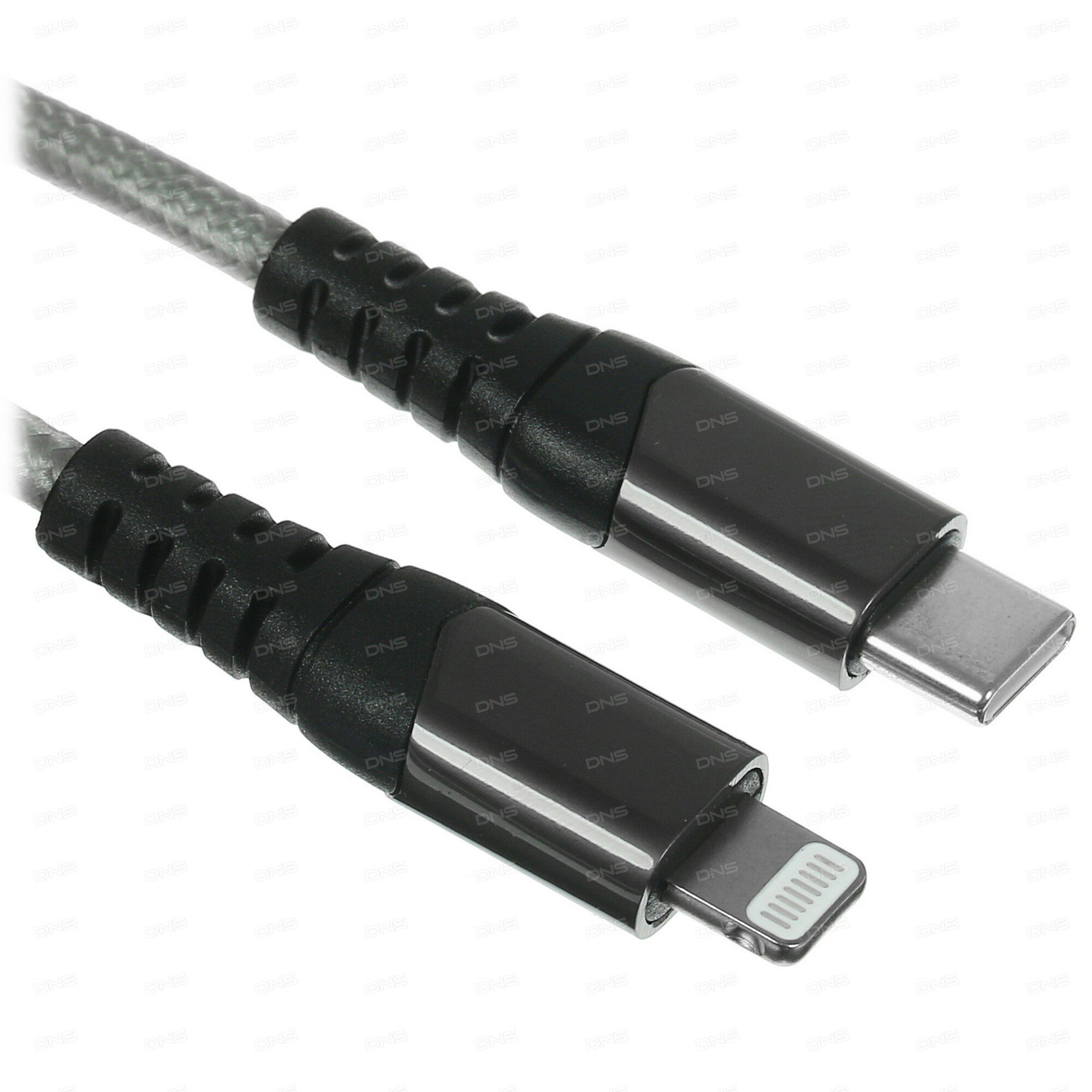 Кабель круглый KEYRON Lightning 8-pin MFI - USB Type-C серый 1.5 м