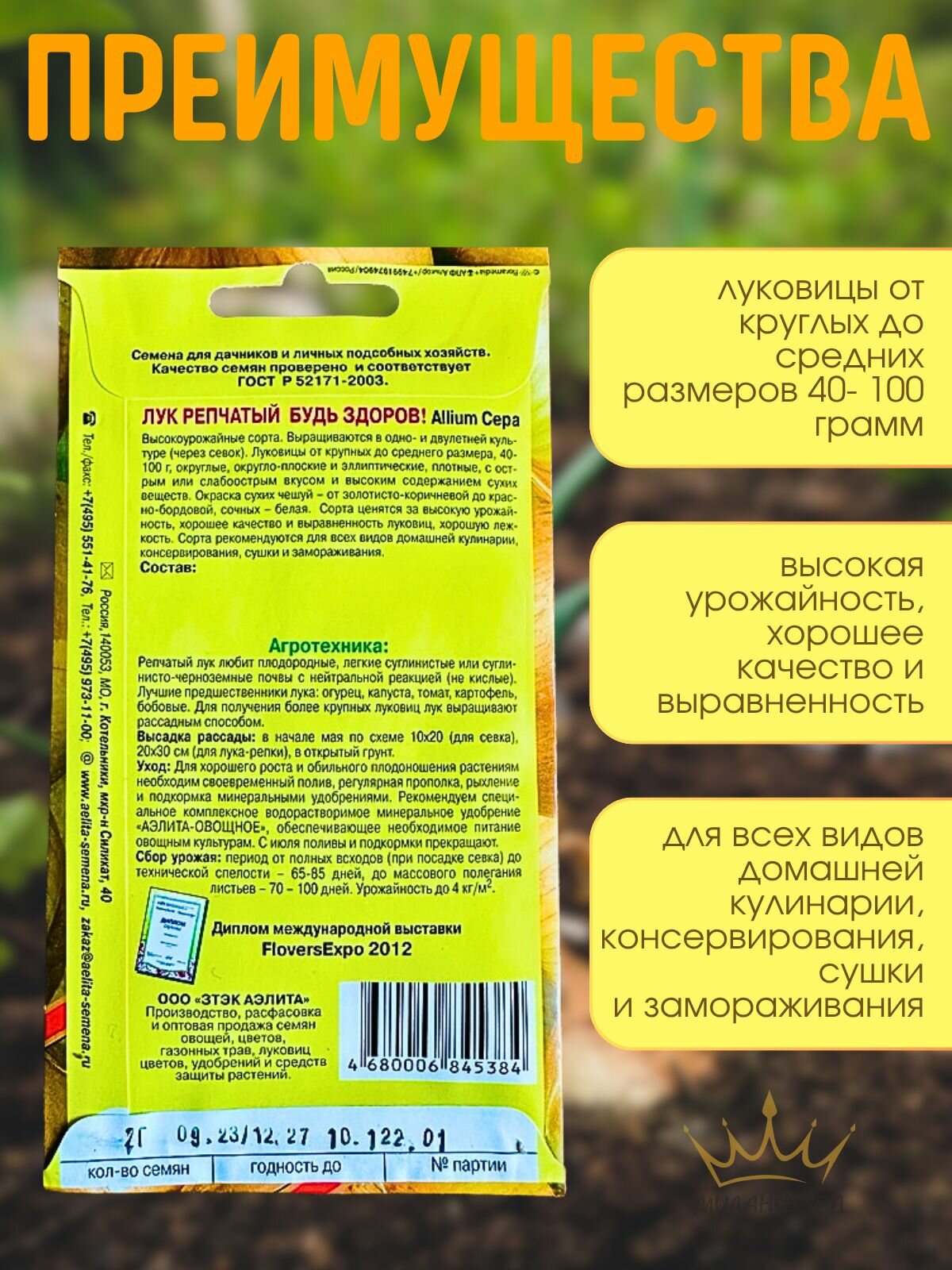 Лук репчатый семена будь здоров 2 г