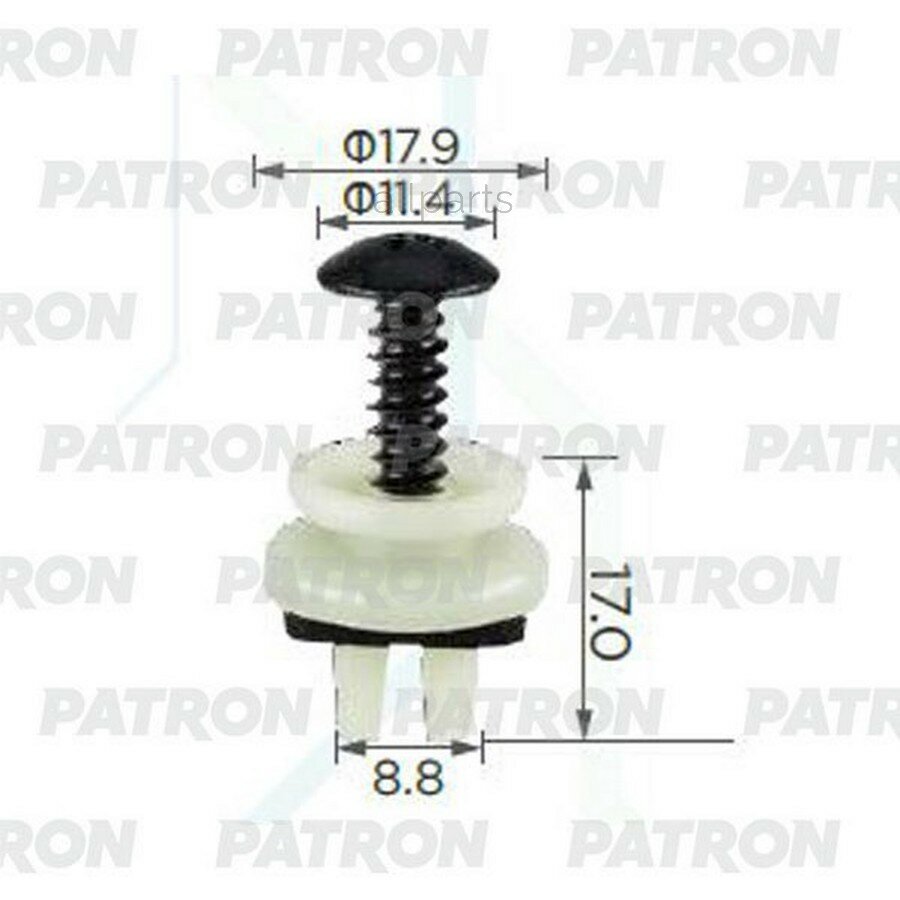 PATRON P37-2352 Клипса пластмассовая Mazda применяемость: Клипса с саморезом заднего фонаря