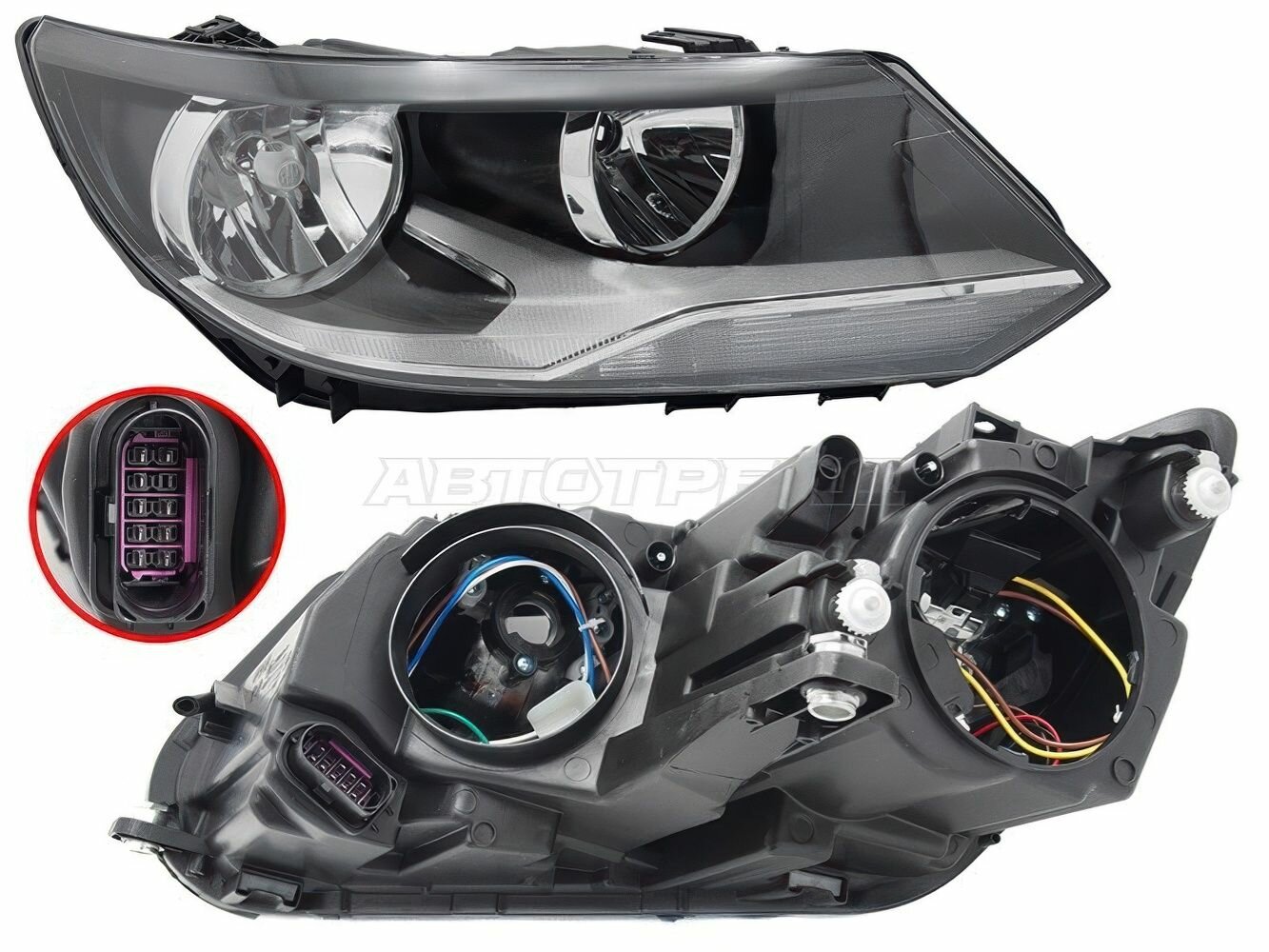 Фара правая, с электрокорректором для Фольксваген Тигуан арт ST44111H1RMLDEM2 SAT