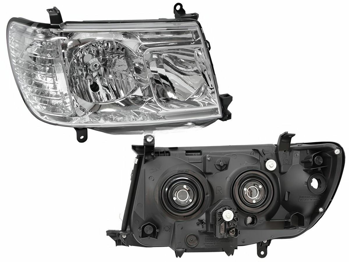 Фара правая, галоген, с электрокорректором для Тойота Ленд Крузер арт ST21211H9RLDEM SAT