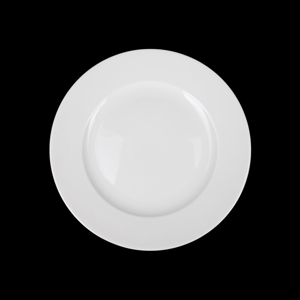 Тарелка мелкая фарфоровая 200 мм круглая с бортами для ресторанов и кафе