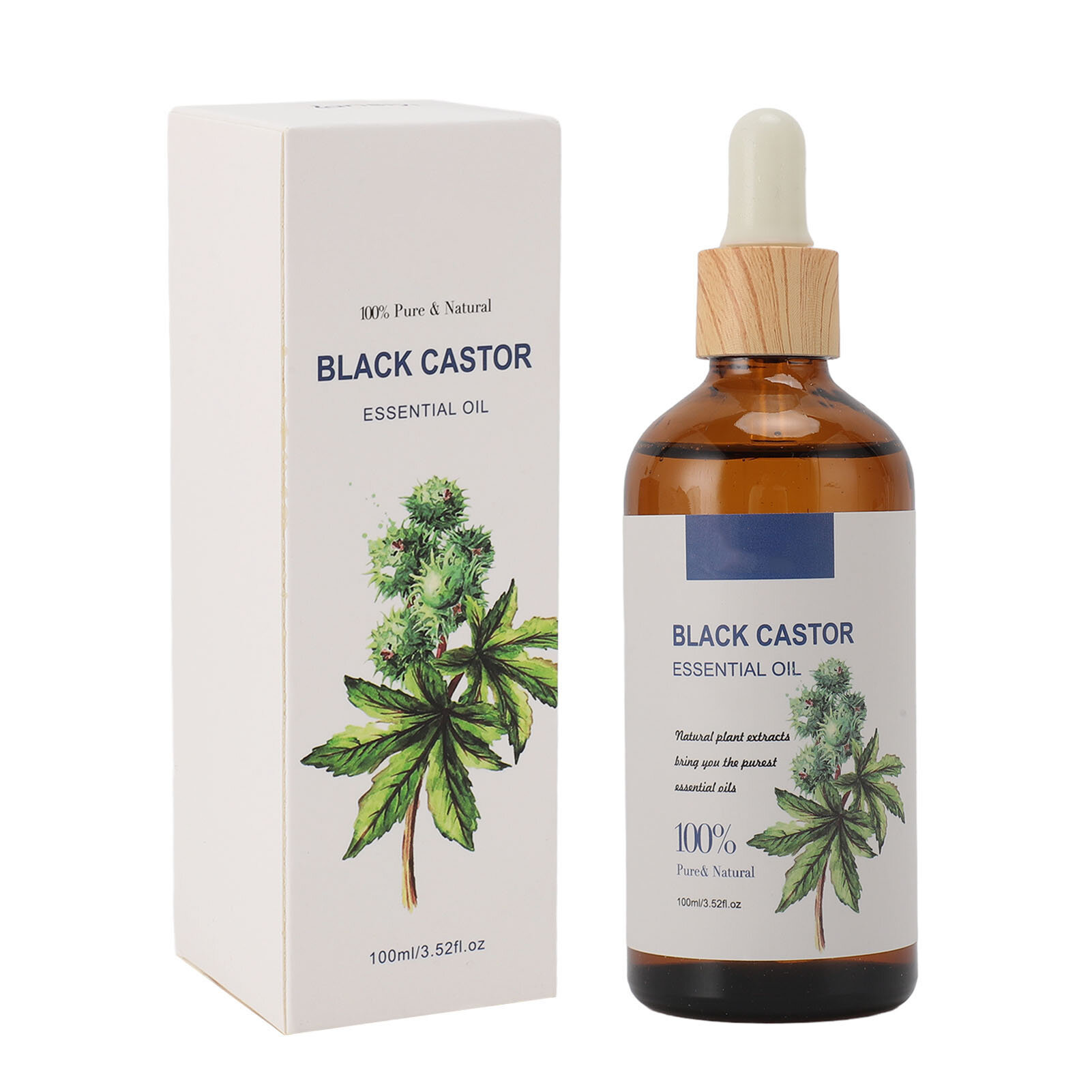 100 мл эфирного масла черного касторового масла для массажа кожи. Масло черного касторового масла для волос и ногтей. Ароматерапия в спа-салоне.