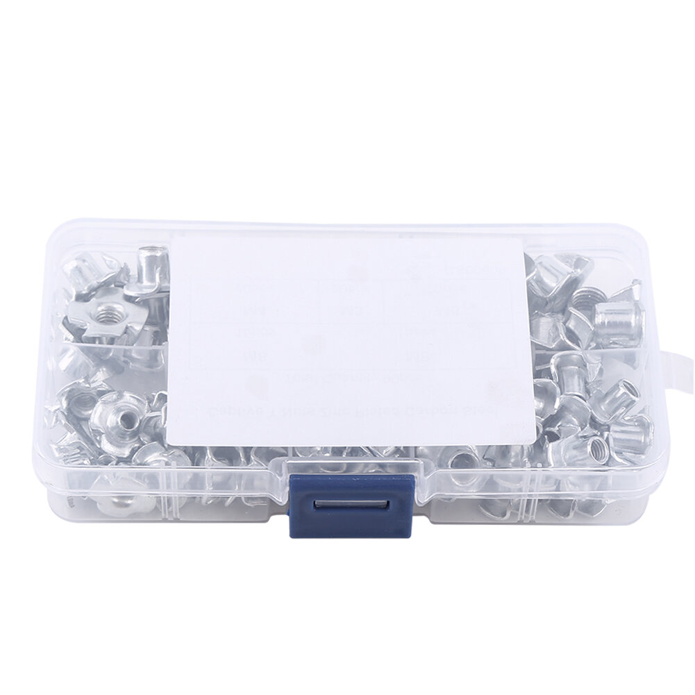 90 шт. Т-образные гайки с четырьмя зубцами из углеродистой стали M3/M4/M5/M6/M8 для деревянной мебели