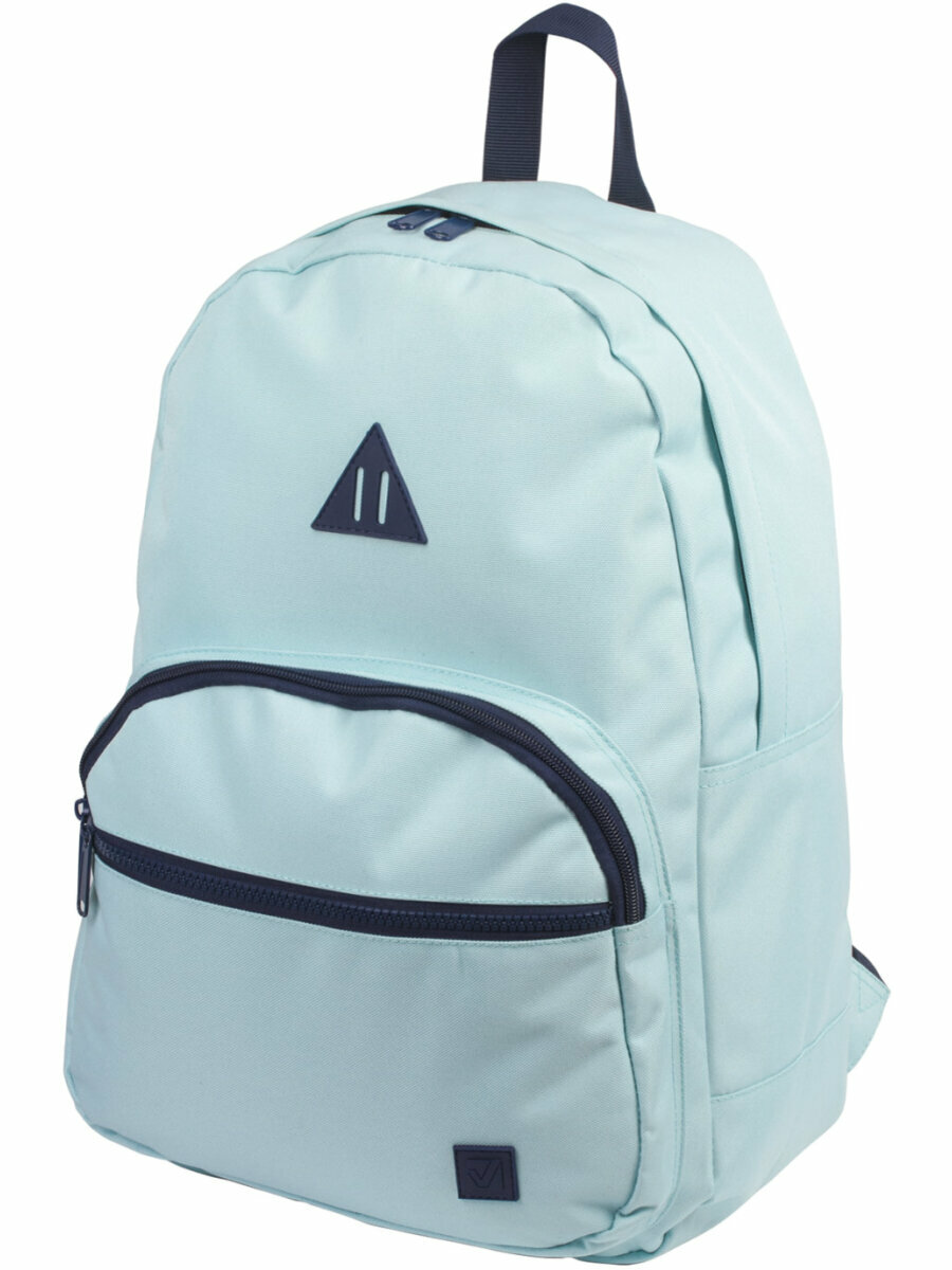Рюкзак (ранец) женский, мужской, школьный, подростковый городской BRAUBERG DELTA для ноутбука 13", Blue melange, голубой, 42х30х15 см, 227087