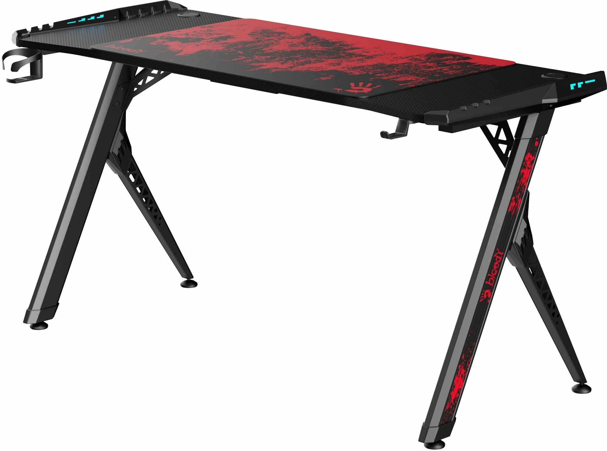 Стол игровой Bloody BD-TB101 столешница ЛДСП карбон каркас красный 140x60см