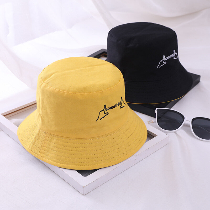 Женская летняя корейская версия, модная студенческая рыбацкая шляпа, универсальная шляпа от солнца, японская шляпа для бассейна со знаменитостями в Интернете, мужская двусторонняя солнцезащитная шляпа