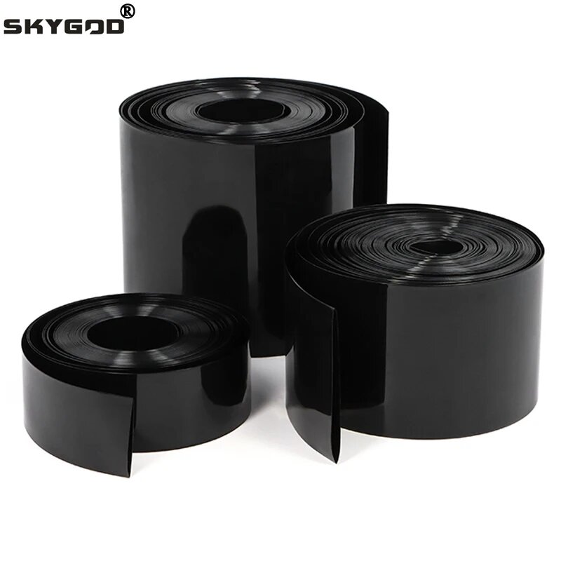 Термоусадочная трубка ПВХ черная 7-155 мм Width 40mm Dia25.5mm, 1 meter