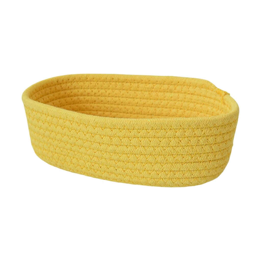 Корзина для хранения, организованная корзиной из хлопчатобумажной веревки, корзина для хранения туалетных принадлежностей для ванной комнаты-желтая