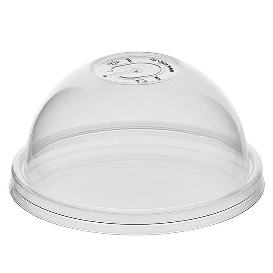 Крышка купольная прозрачная PP с выдавливаемым отверстием 90 мм, для bubble cup 100 шт