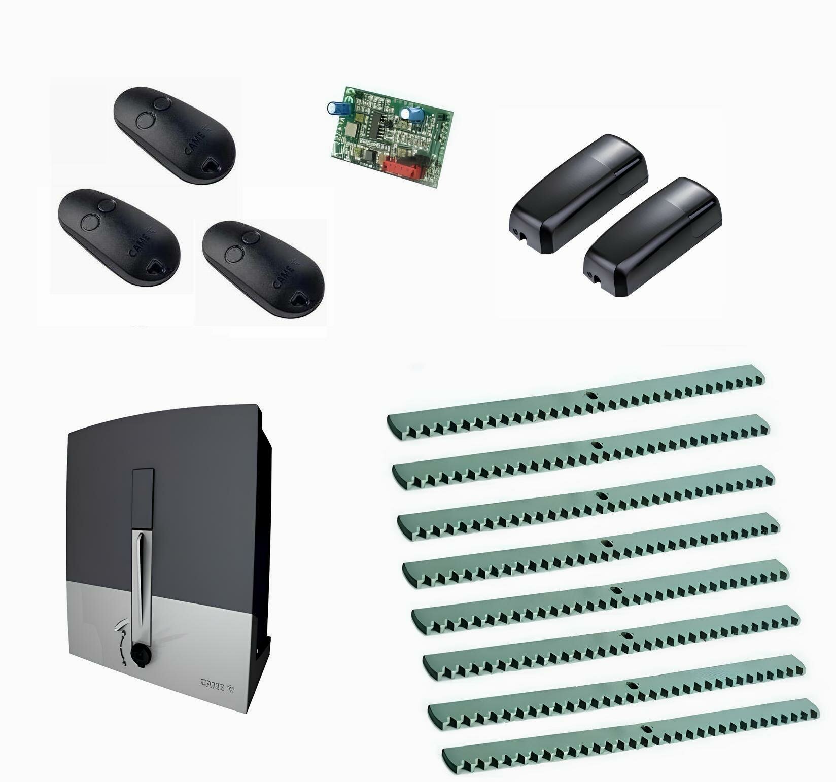 Автоматика для откатных ворот BXL04AGS KIT8-FK-Т3, комплект: привод, радиоприемник, 3 пульта, фотоэлементы, 8 реек