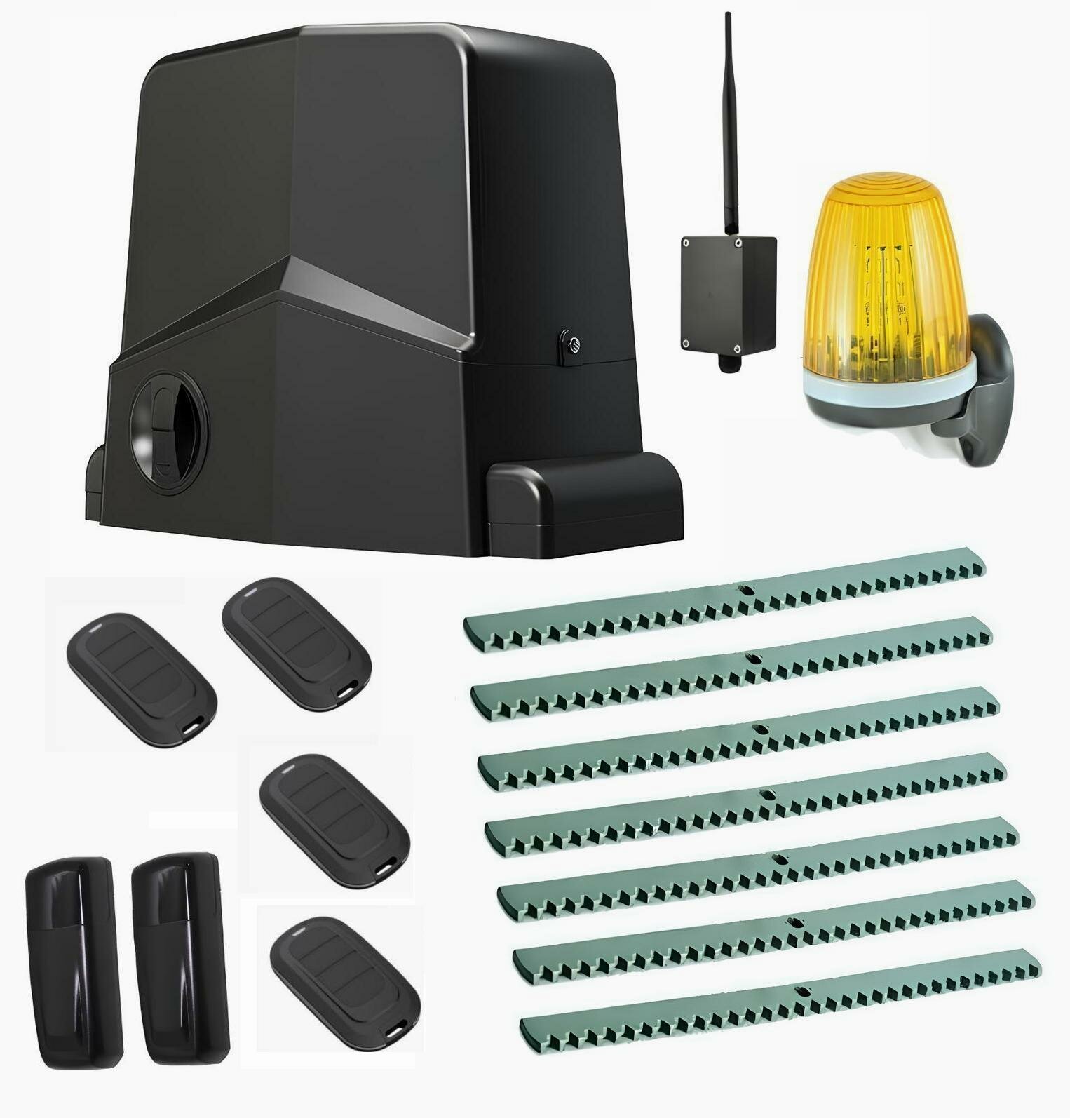 Автоматика для откатных ворот ARW-1000MKIT FULL7-BT-T4, комплект: привод, 4 пульта, лампа, фотоэлементы, 7 реек, Bluetooth-модуль