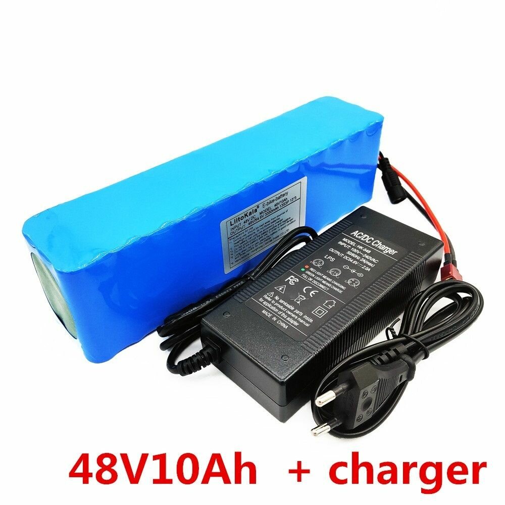 Аккумулятор для электронного велосипеда 48 В 10 Ач, литий-ионный аккумулятор, и зарядное устройство