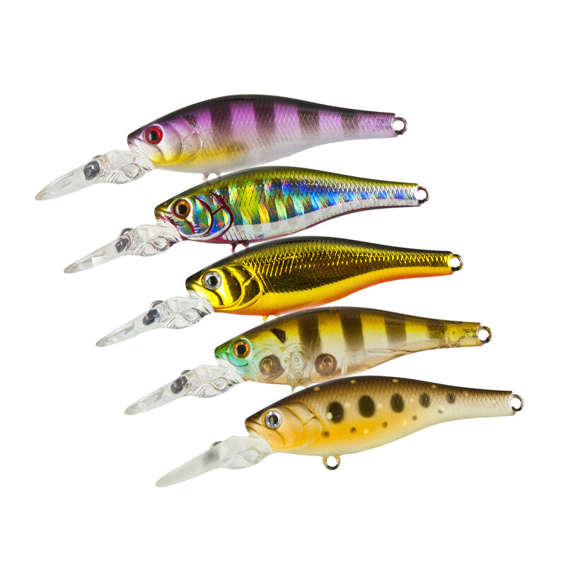 Воблер Tsuribito Deep Trap, плавающий, цвет желтый/черный, 45мм, тройной крючок